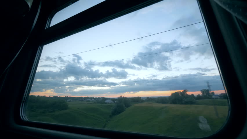 Railroad Trip Concept. Trains Window Stock Footage Video (100% Royalty ...