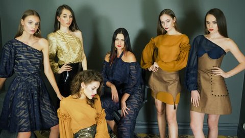 Group Female Models Posh Makeup Shows Stock Footage Video (100% Royalty ...
