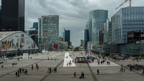 Time Lapse People La Defense Plaza Stock Footage Video (100% Royalty ...