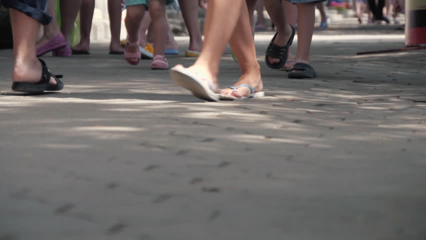 Close-up of Foot Walking People Stock Footage Video (100% Royalty-free ...