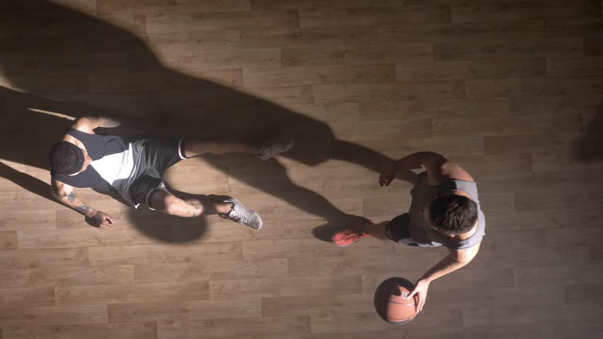 Topshot, Basketball Player Pushing Another Stock Footage Video (100% ...