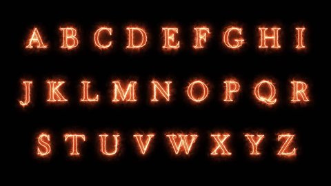 4k Abc Fire Letters Animation Animation Stock Footage Video (100% ...