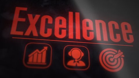 Dolly Sweep Flashing Neon Sign Excellence Stock Footage Video (100% ...