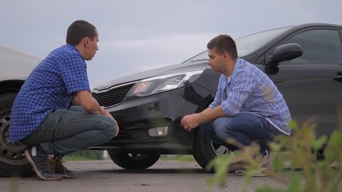 Two Drivers Arguing After Traffic Collision Stock Photo (Edit Now ...