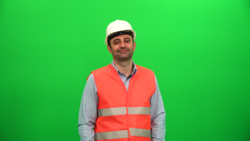architect smiling on green screen Stock Footage Video (100% Royalty ...