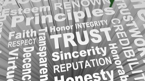 Trust Reputation Honesty Principles Word Collage Stock Footage Video ...