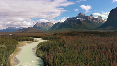 Banff National Park Aerial View Flying Stock Footage Video (100% ...