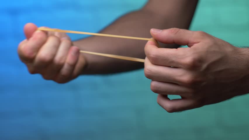 stretching elastic rubber band limit breaking Stock Footage Video (100% ...