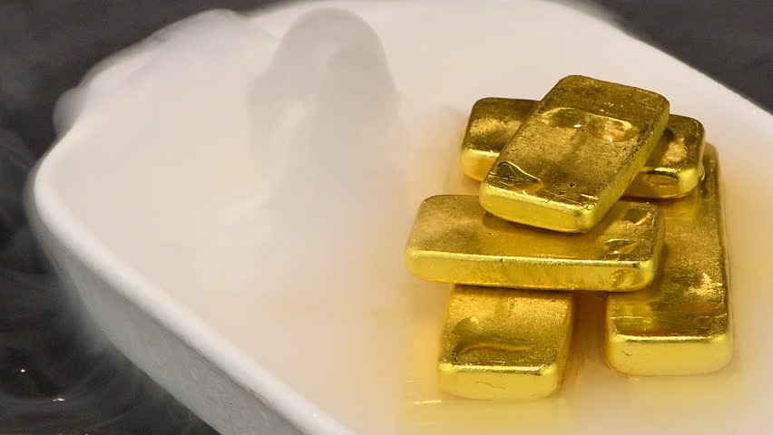 Close Pure Gold Bar Ingot Put Stock Footage Video (100% Royalty-free ...