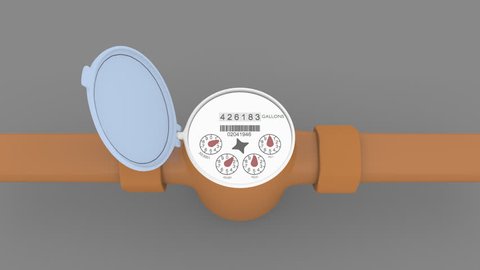 Water Meter 3d Render Animation Stock Footage Video (100% Royalty-free ...