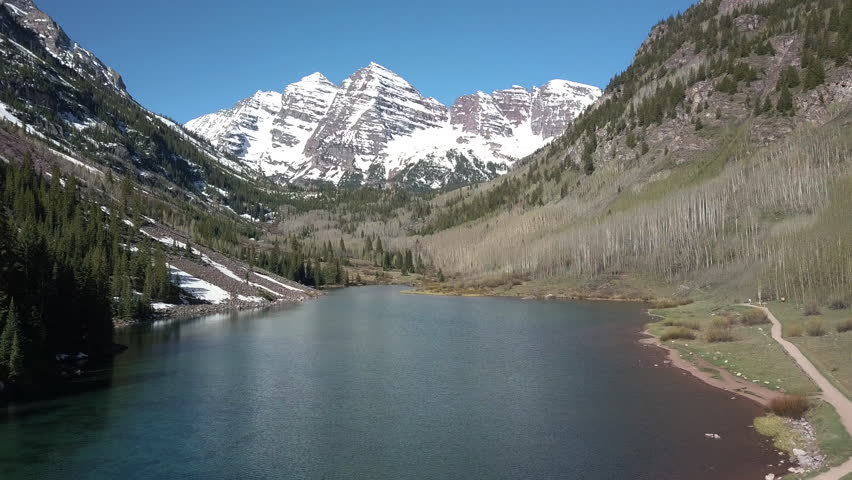 Aerial Shot of Maroon Bells Stock Footage Video (100% Royalty-free ...