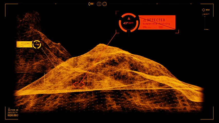 orange hud 3d landscape hologram interface Stock Footage Video (100% ...