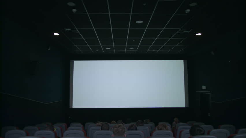 spectators sitting front white screen cinema Stock Footage Video (100% ...