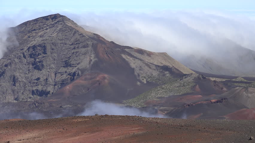 Mountain Volcano Clouds Cinder Cone Stock Footage Video (100% Royalty ...
