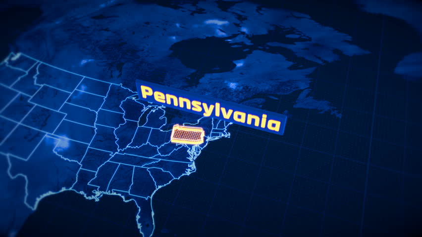 us pennsylvania state border 3d visualization Stock Footage Video (100% ...