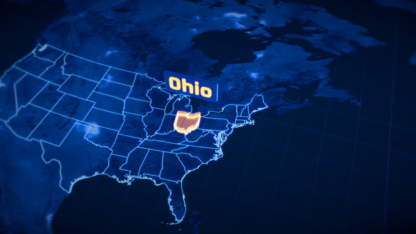 us ohio state border 3d visualization Stock Footage Video (100% Royalty ...
