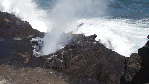 extreme wave crushing coast large Stock Footage Video (100% Royalty ...
