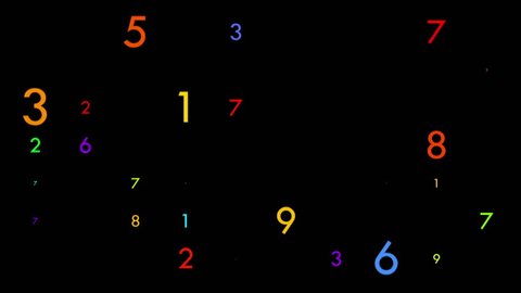 Multicolored Flicking Numbers Black Background Stock Footage Video (100 ...
