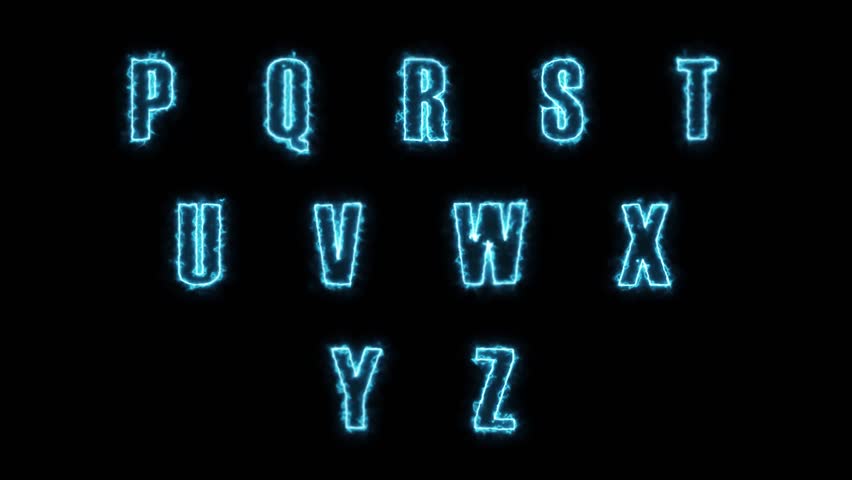 4k electric alphabet letters pack animation Stock Footage Video (100% ...