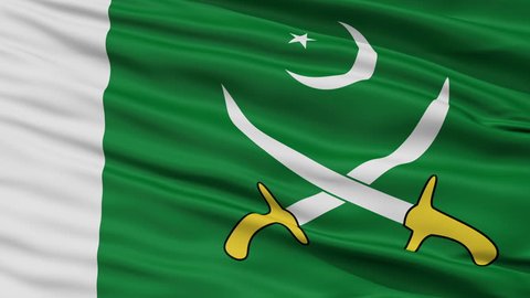 Pakistani Army Flag Closeup View Realistic Stock Footage Video (100% ...