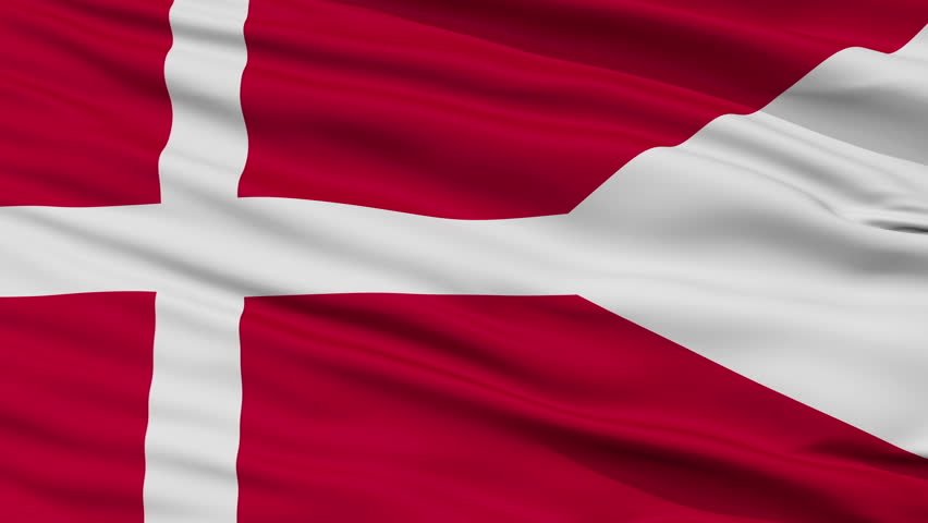 Closeup Animation Waving Dannebrog Denmark Flag Stock-video (100 % ...