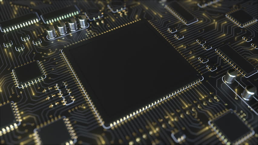 Black Chip On a Circuit Stock Footage Video (100% Royalty-free ...