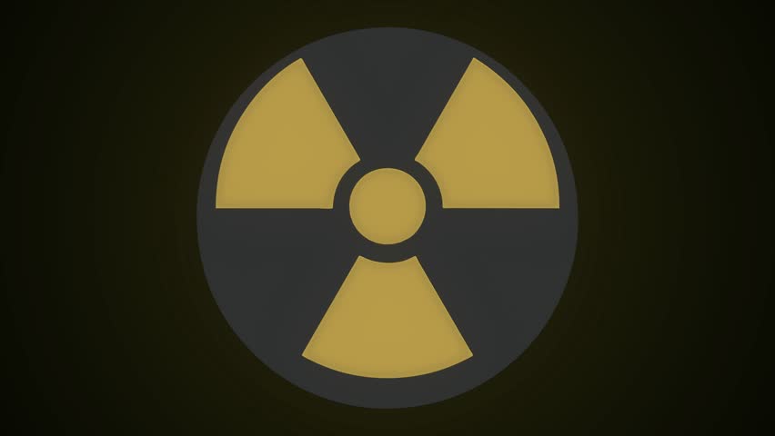 nuclear sign symbol rotate around axis Stock Footage Video (100% ...