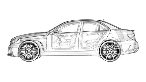 Contour Drawing Sports Coupe Bmw M3 Stock Vector (Royalty Free ...
