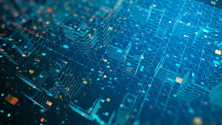 Looped Abstract Background with Digital Stock Footage Video (100% ...