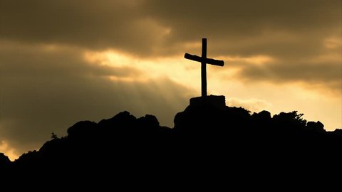 zoom out view wooden cross fluttering Stock Footage Video (100% Royalty ...