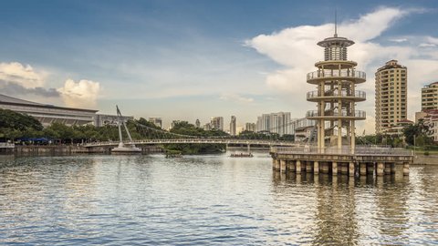 Traffic Activities On Geylang River Lookout Stock Footage Video (100% ...
