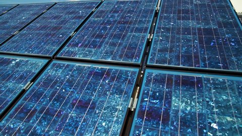 Solar Panels On Rooftop Camera Slow Stock Footage Video (100% Royalty ...