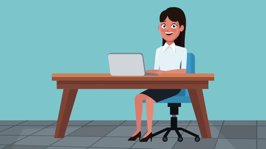 Business Woman Cartoon Hd Animation Stock Footage Video (100% Royalty ...