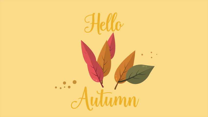 background hello autumn leaf animation Stock Footage Video (100% ...