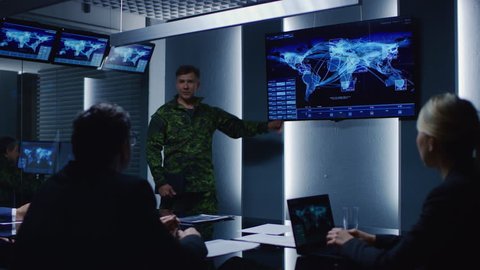 Highranking Military Man Holds Briefing Team Stock Footage Video (100% ...