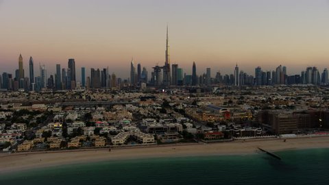 top view kuwait cityscape during sunset Stock Footage Video (100% ...