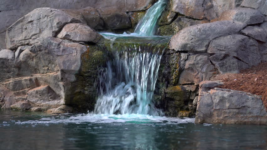 Waterfall in a City Park Stock Footage Video (100% Royalty-free ...