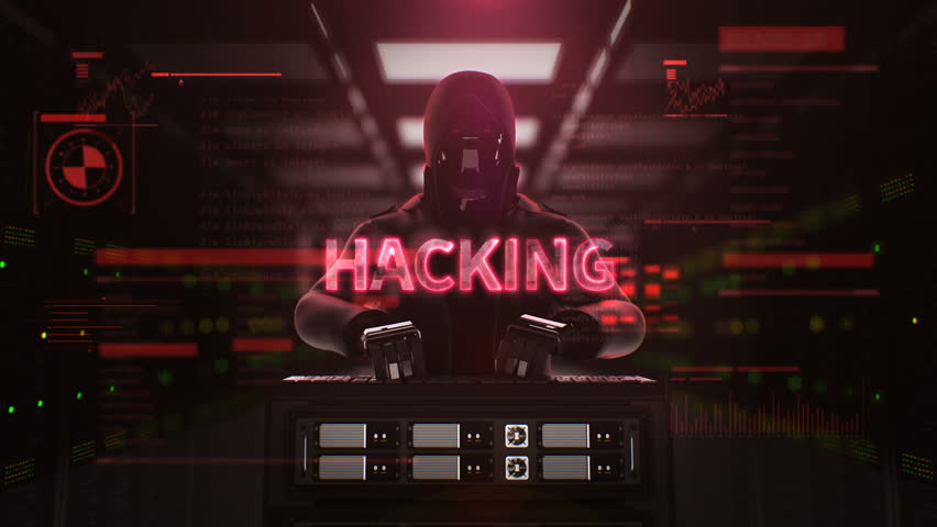 Robot Cyborg Hacker Working On Server Stock Footage Video (100% Royalty ...