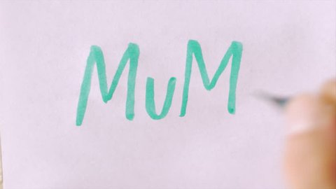 Handwriting Word Mum Cursive Heart Underneath Stock Footage Video (100% ...