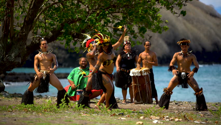 male female native marquesan people performing Stock Footage Video (100 ...