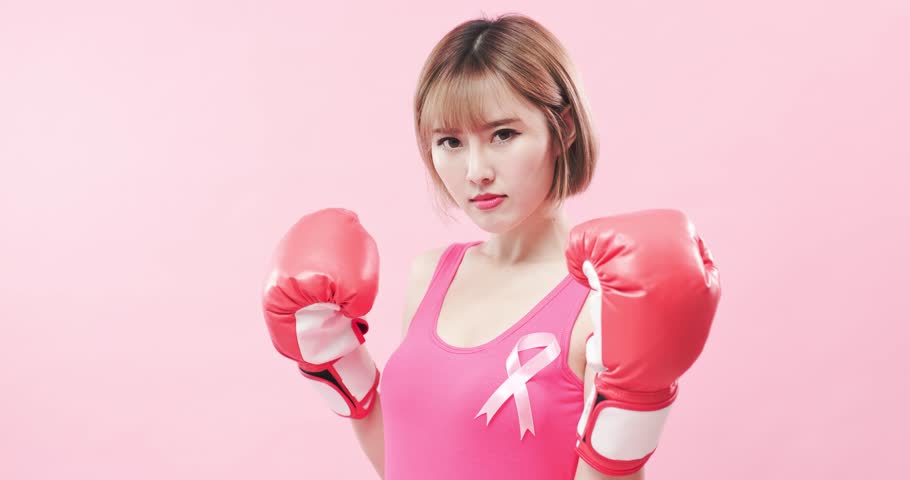 Woman Wear Pink Ribbon and Stock Footage Video (100% Royalty-free ...