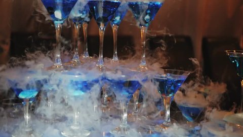 Preparation Cocktails Dry Ice Slow Motion Stock Footage Video (100% ...