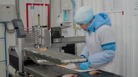 Raw Meat On Production Line Stock Footage Video (100% Royalty-free ...