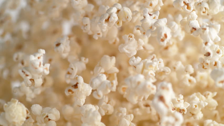 popcorn tossed falling down shot high Stock Footage Video (100% Royalty ...