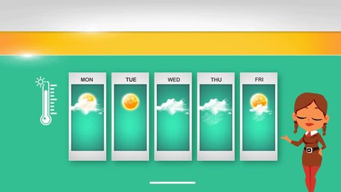 Weather Forecast Vector Animation Stock Footage Video (100% Royalty ...