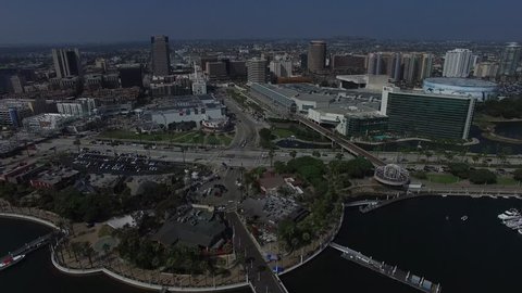 Downtown Long Beach California Usa Skyline Stock Footage Video (100% ...