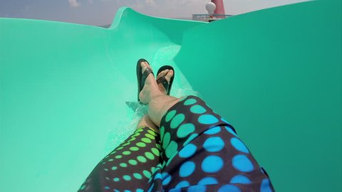 Guy Going Down Water Slide On Stock Footage Video (100% Royalty-free ...