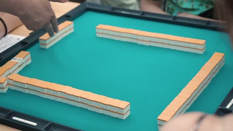 People Playing Mahjong Asian Tilebased Game Stock Footage Video (100% ...