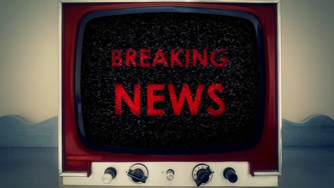 Retro Vintage Tv Showing Red Flashing Stock Footage Video (100% Royalty ...