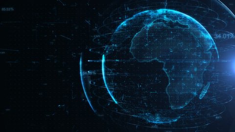 Digital Earth Rotatingconcept 3d Animation Social Stock Footage Video ...